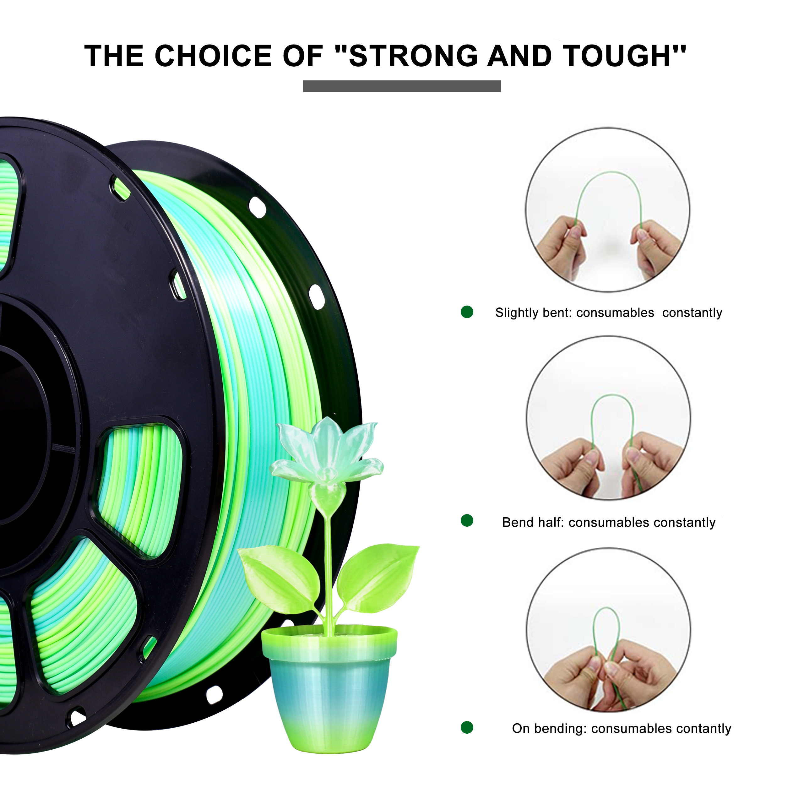 iboss Strong Toughness High Strength Gradient PLA+ Filament Blue Green ...